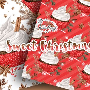 Sweet Christmas Digital Paper Pack, Christmas Pattern, Cute Gingerbread ...