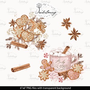 Gingerbread Watercolor Clipart, Christmas Clipart, Cute Gingerbread ...