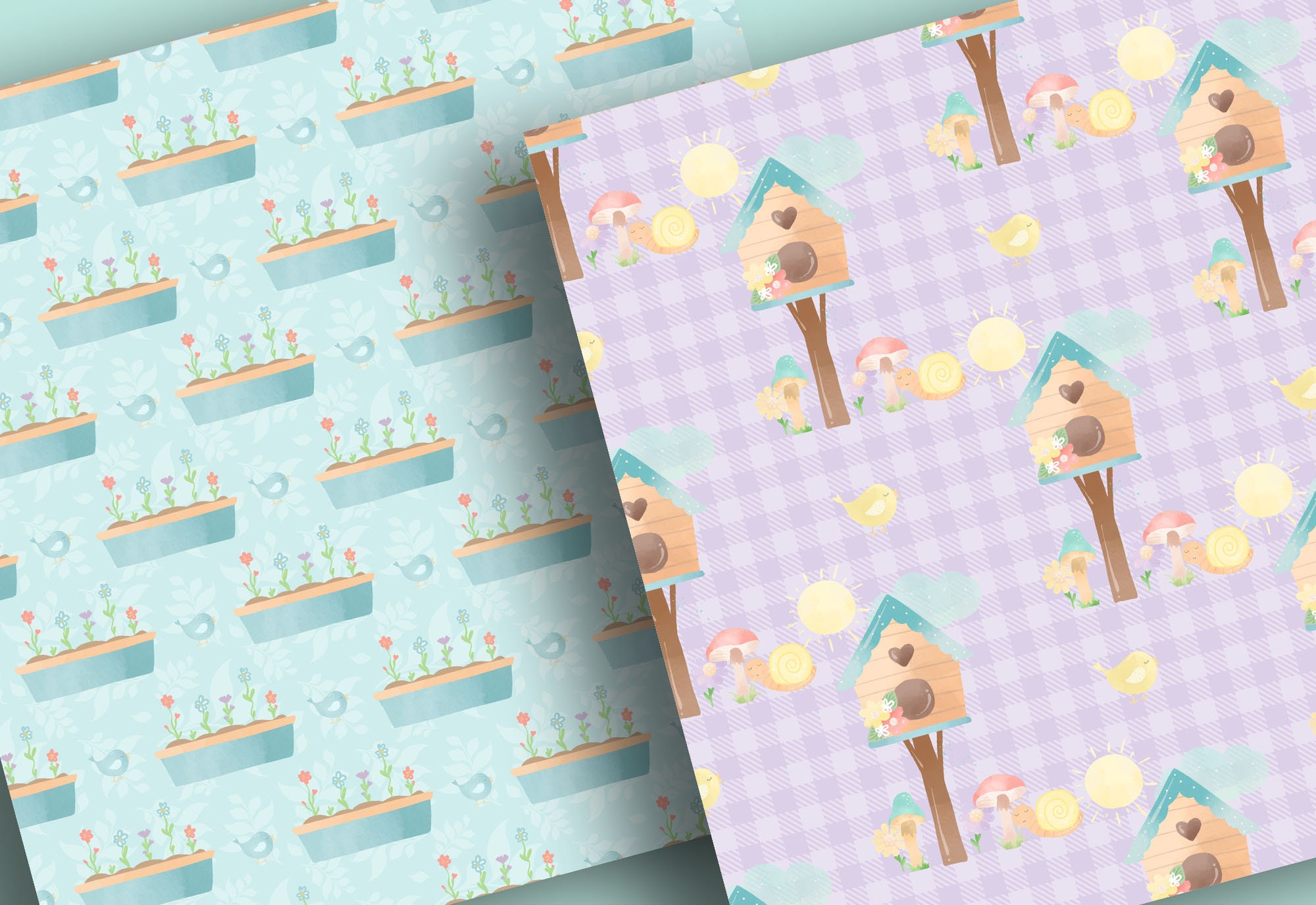 Watercolor Cute Spring Digital Paper Pack Nursery Pattern - Etsy