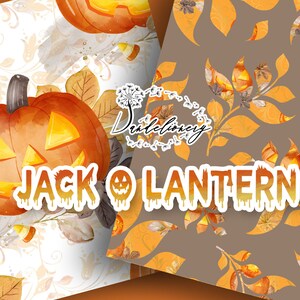 Watercolor Jack O Lantern Digital Paper Pack, Cute Halloween Clipart ...