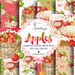 Watercolor Apples Digital Paper Pack Fruit Download Instant | Etsy