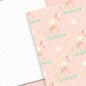 Watercolor Happy Easter Digital Paper Pack, Spring Pattern, Romantic ...