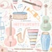Watercolor Instruments Pastel Color Design, Guitar, Trumpet, Drum ...