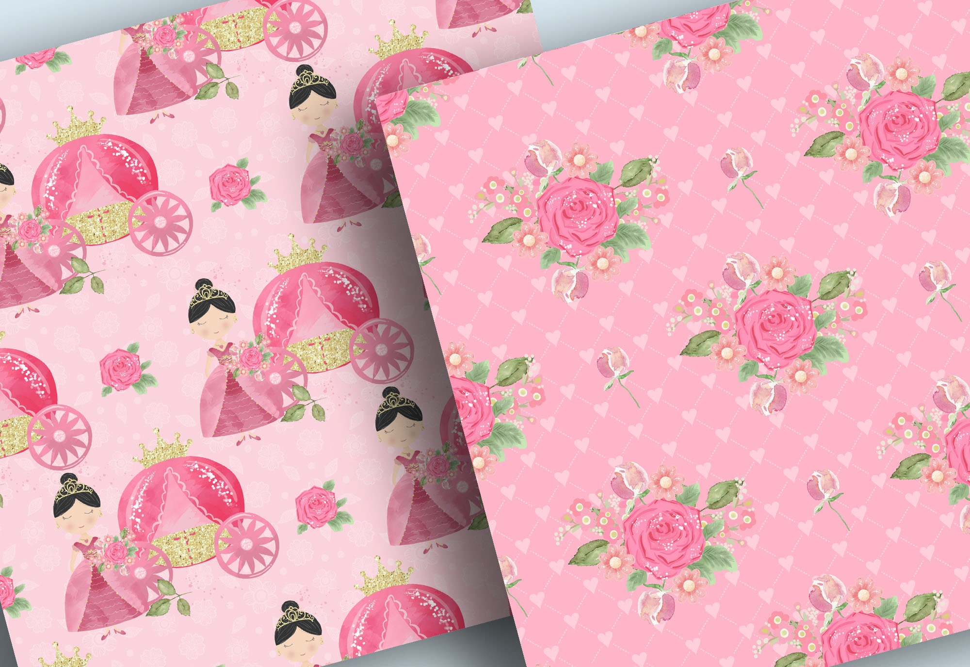 Watercolor Princess Digital Paper Pack Nursery Pattern Girl - Etsy
