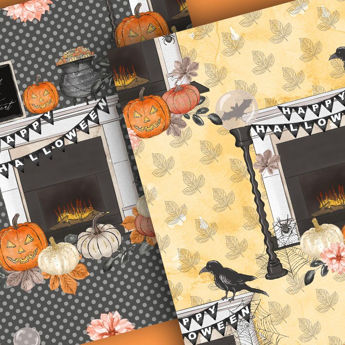 Happy Halloween Digital Paper Pack Cute Halloween Pattern - Etsy