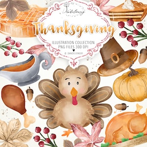 Watercolor Thanksgiving Design, Autumn Leaves, Thanksgiving Clipart ...
