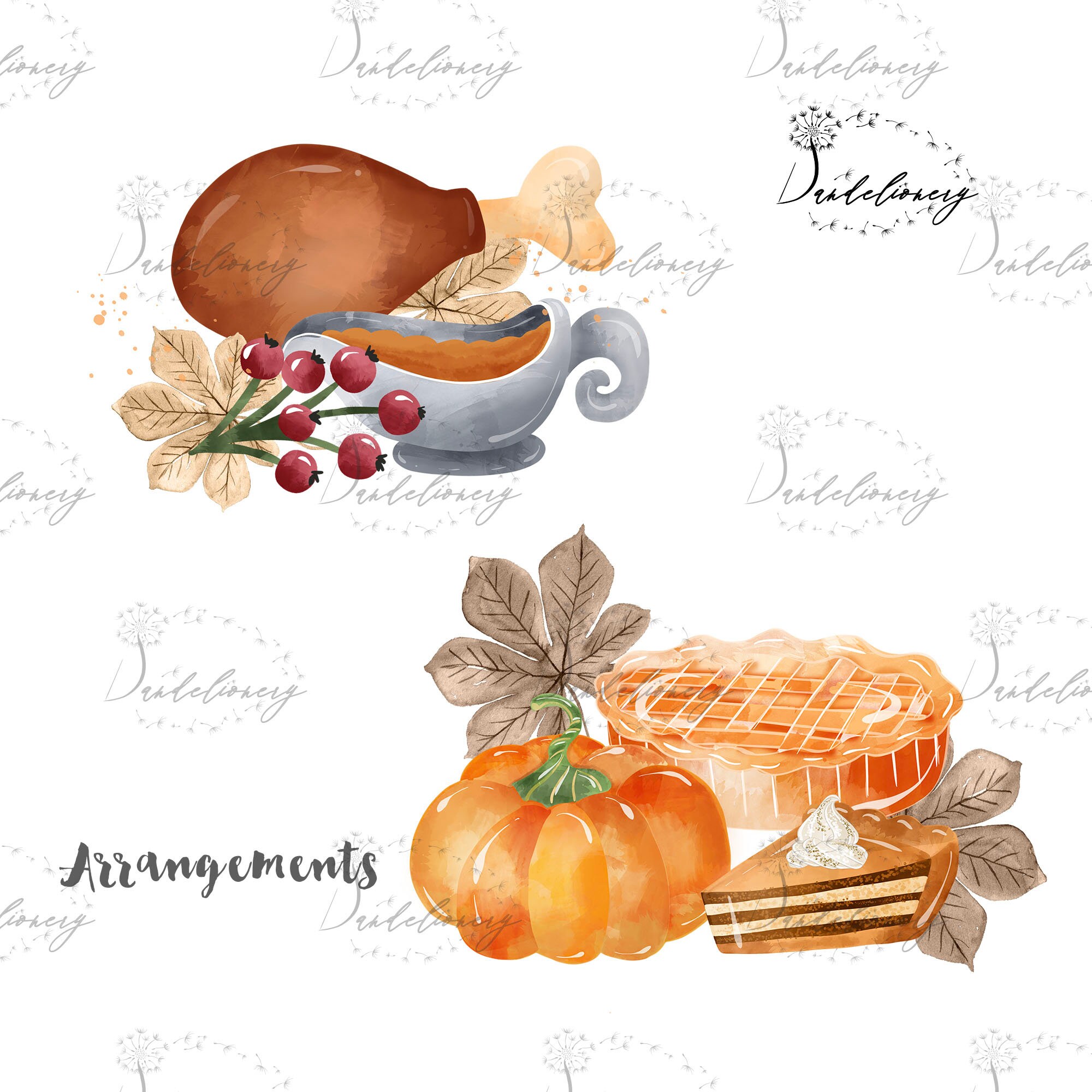 Watercolor Thanksgiving Design Autumn Leaves Thanksgiving - Etsy