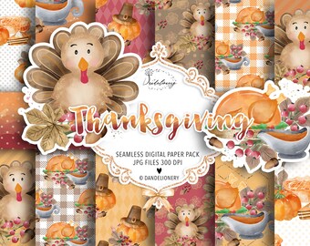 Pumpkin Latte Digital Paper Pack Thanksgiving Clipart Autumn | Etsy