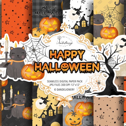 Cute Halloween Digital Paper Pack Cute Halloween Pattern - Etsy