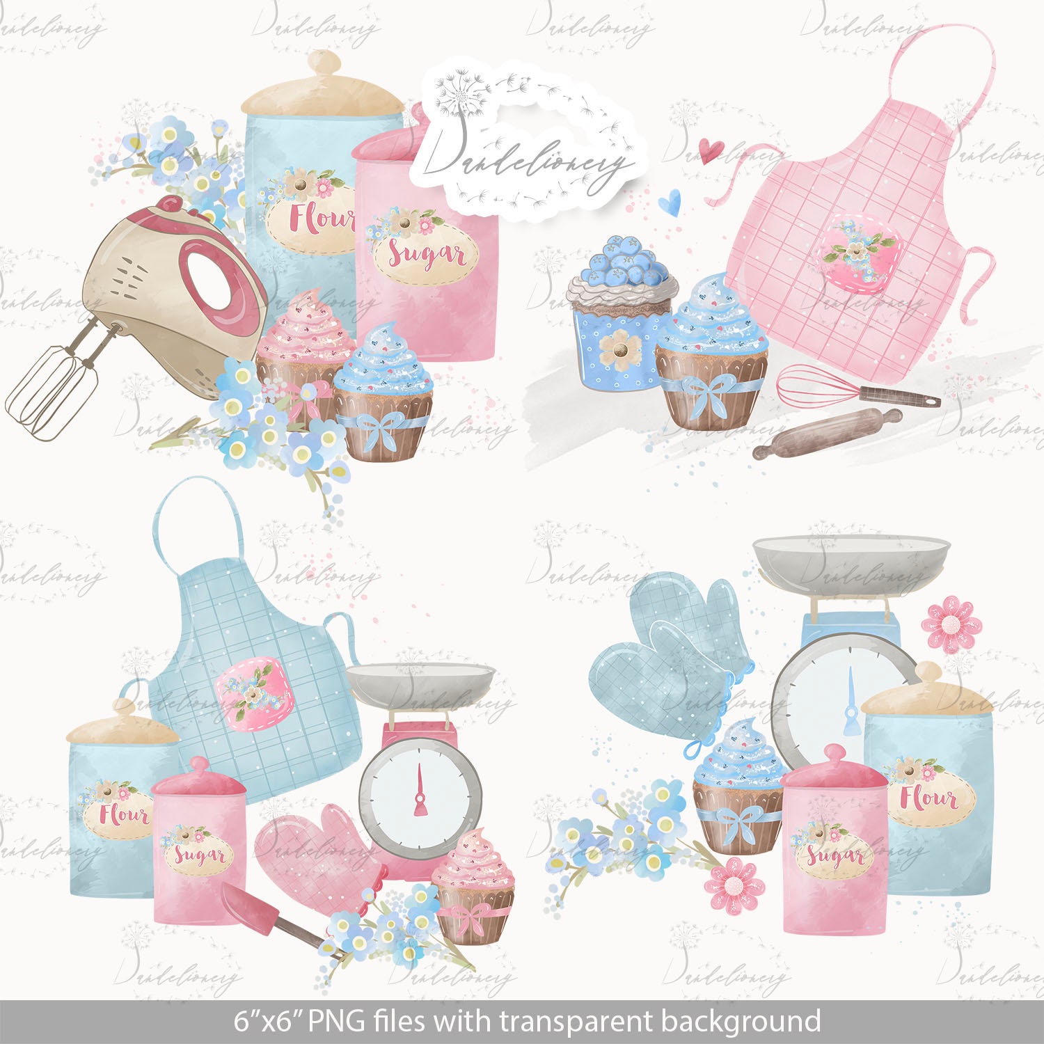 Watercolor Sweet Baking Design Kitchen Clipart Instant - Etsy