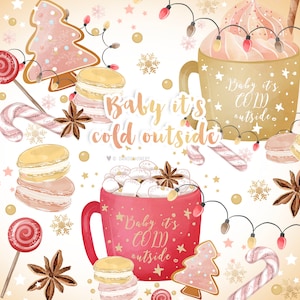 Gingerbread Watercolor Clipart, Christmas Clipart, Cute Gingerbread ...