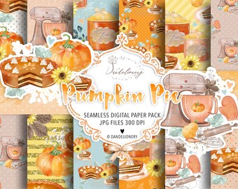 Pumpkin Latte Digital Paper Pack Thanksgiving Clipart Autumn | Etsy