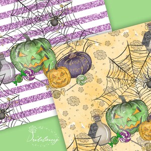 Cute Halloween Digital Paper Pack, Cute Halloween Pattern, Halloween ...