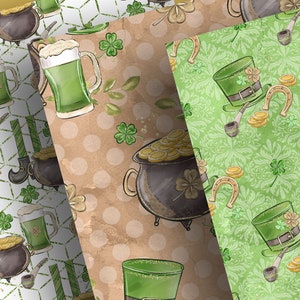St. Patrick's Day Digital Paper Pack Instant Download - Etsy