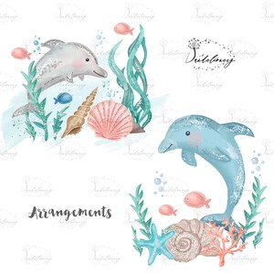 Watercolor Ocean Life Clipart, Sea Animals Download, Instant Download ...