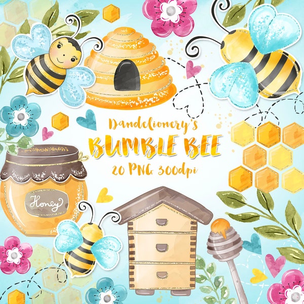 Bumble Bee Clipart - Etsy
