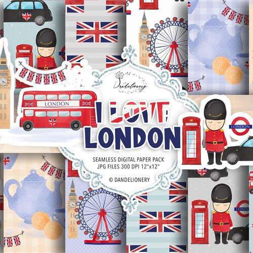 Watercolor I Love London London Clipart London Black Taxi - Etsy