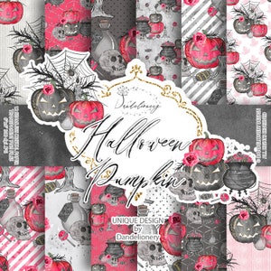 Cute Halloween Digital Paper Pack, Cute Halloween Pattern, Halloween ...