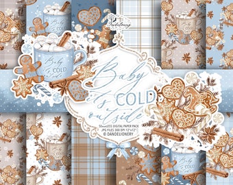 Gingerbread Watercolor Digital Paper Pack Christmas Pattern | Etsy