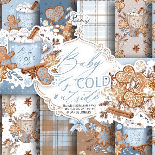 Gingerbread Watercolor Digital Paper Christmas Pattern Cute - Etsy