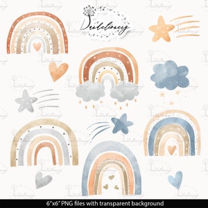 Watercolor Rainbow I., Rainbows Clipart, Instant Download, Baby Clipart ...