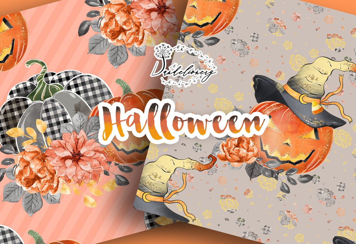Happy Halloween Digital Paper Pack Cute Halloween Halloween - Etsy