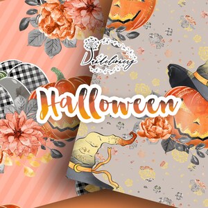 Happy Halloween Digital Paper Pack, Cute Halloween, Halloween Planner ...