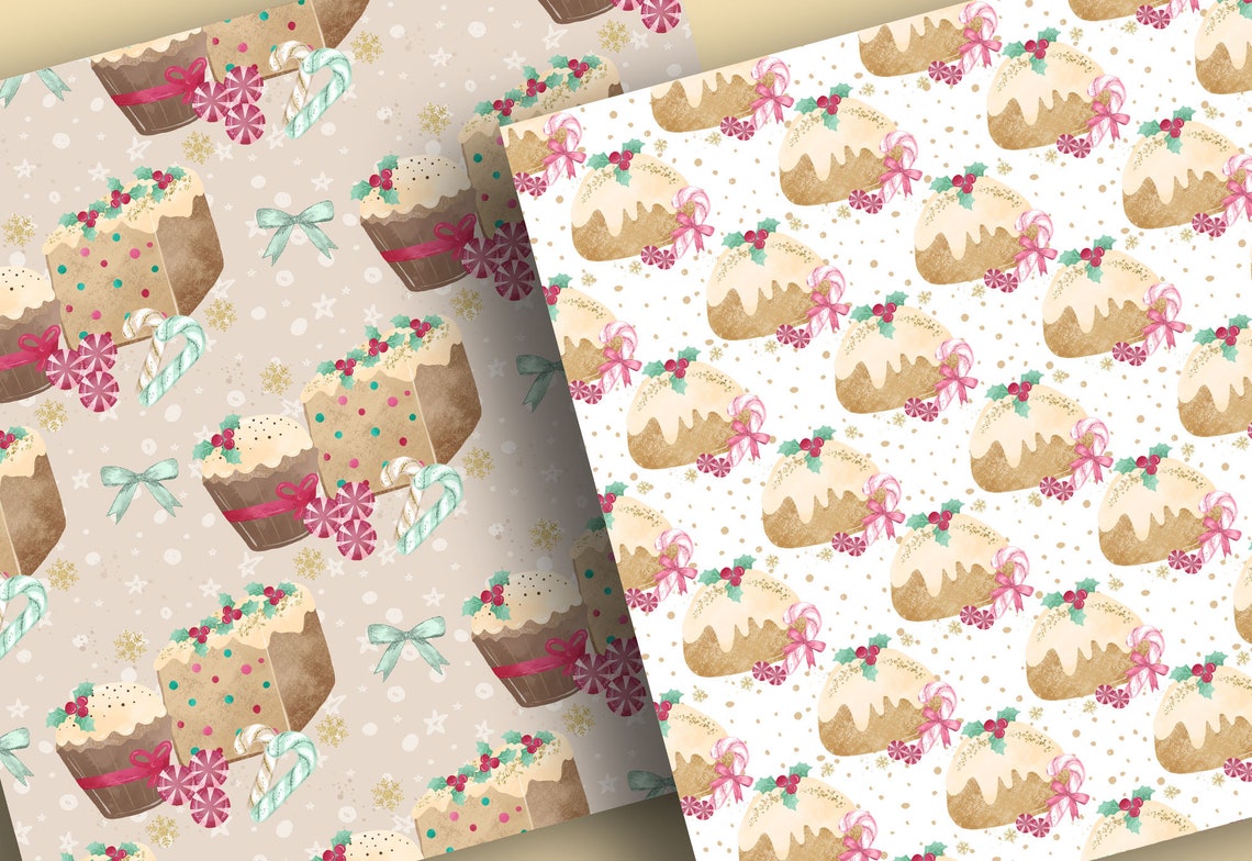 Christmas Sweets Digital Paper Pack Cute Candy Cane | Etsy