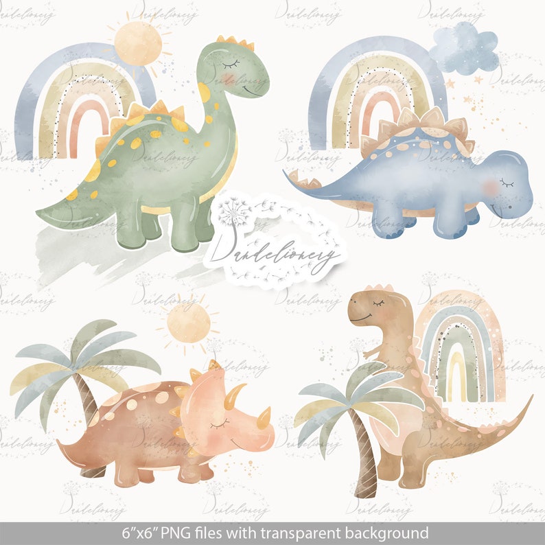 Watercolor Baby Dino Clipart Rainbow Baby Boy Clipart Baby | Etsy