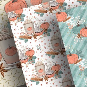 Pumpkin Latte Digital Paper Pack, Thanksgiving Clipart, Autumn Clip Art ...