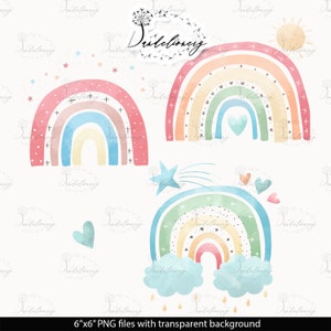 Watercolor Color Rainbow, Rainbows Clipart, Instant Download, Baby ...