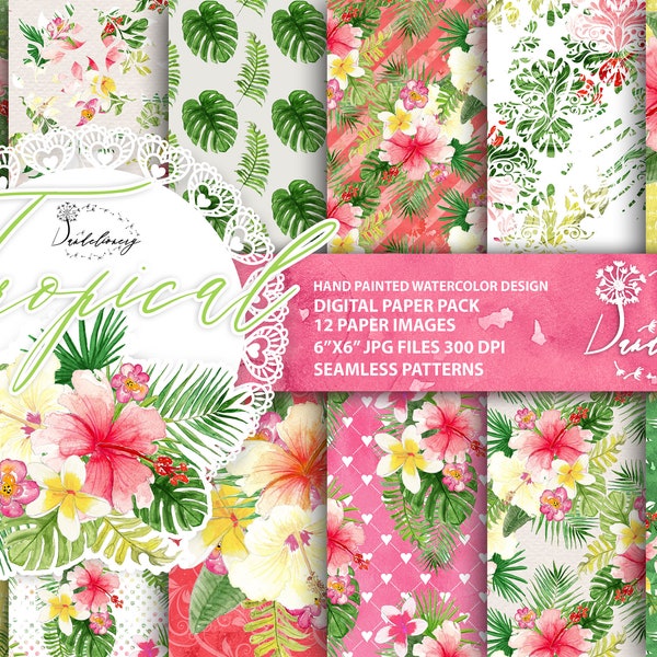 Floral Watercolor Digital Paper - Etsy