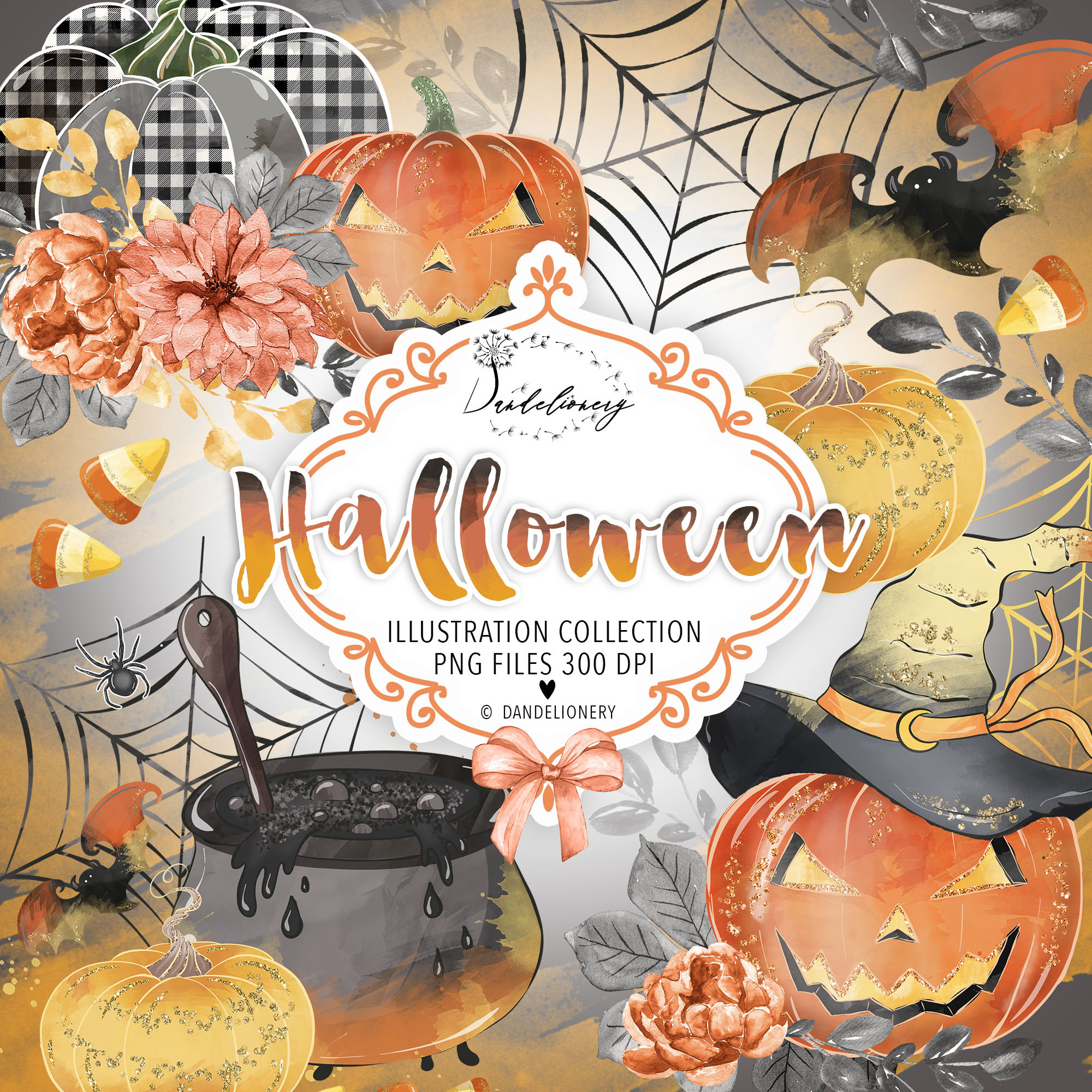 Happy Halloween Design Cute Halloween Clipart Halloween - Etsy