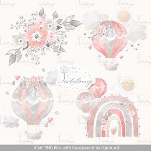 Hot Air Balloon Rainbow Girl , Rainbows Clipart, Baby Clipart, Natural ...