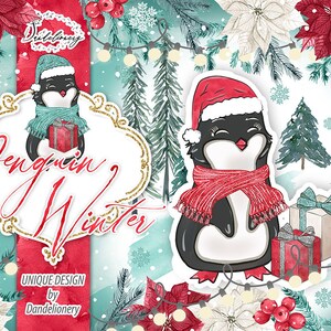 Penguin Winter Design, Christmas Tree, Poinsettia, Christmas Clip Art ...
