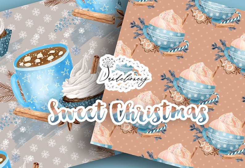 Sweet Christmas Digital Paper Pack, Christmas Clipart, Cute Gingerbread ...