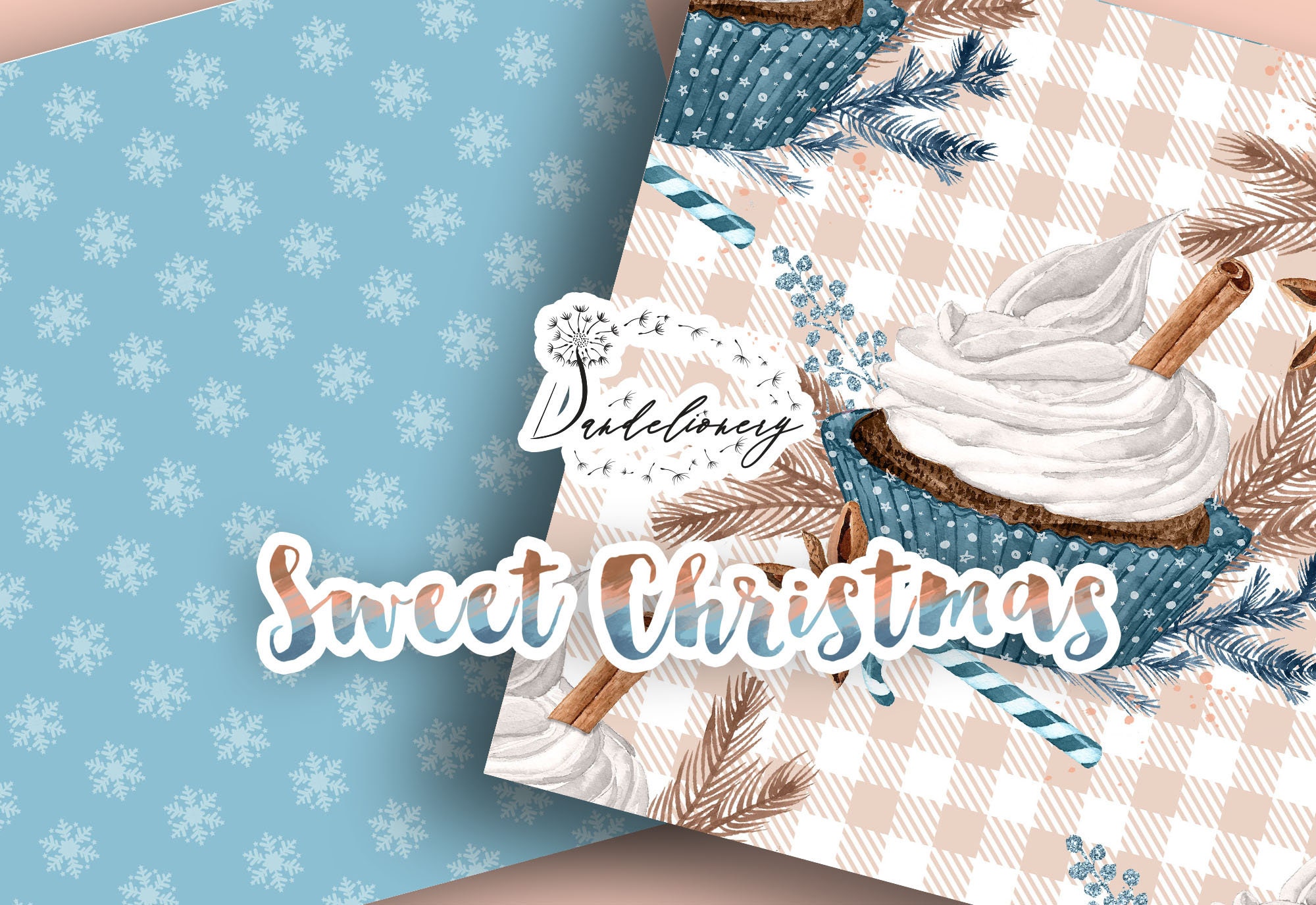 Sweet Christmas Digital Paper Pack Christmas Clipart Cute - Etsy
