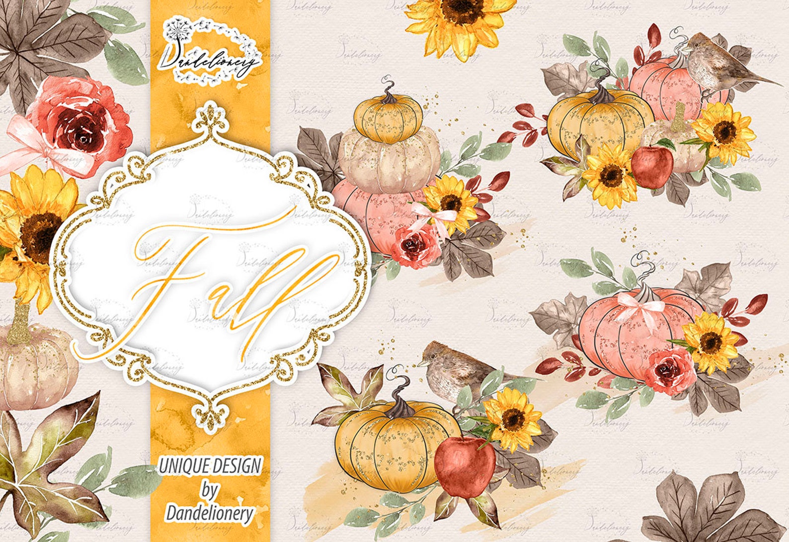 Fall Pumpkin Design Thanksgiving Stickers Autumn Fall Clip | Etsy
