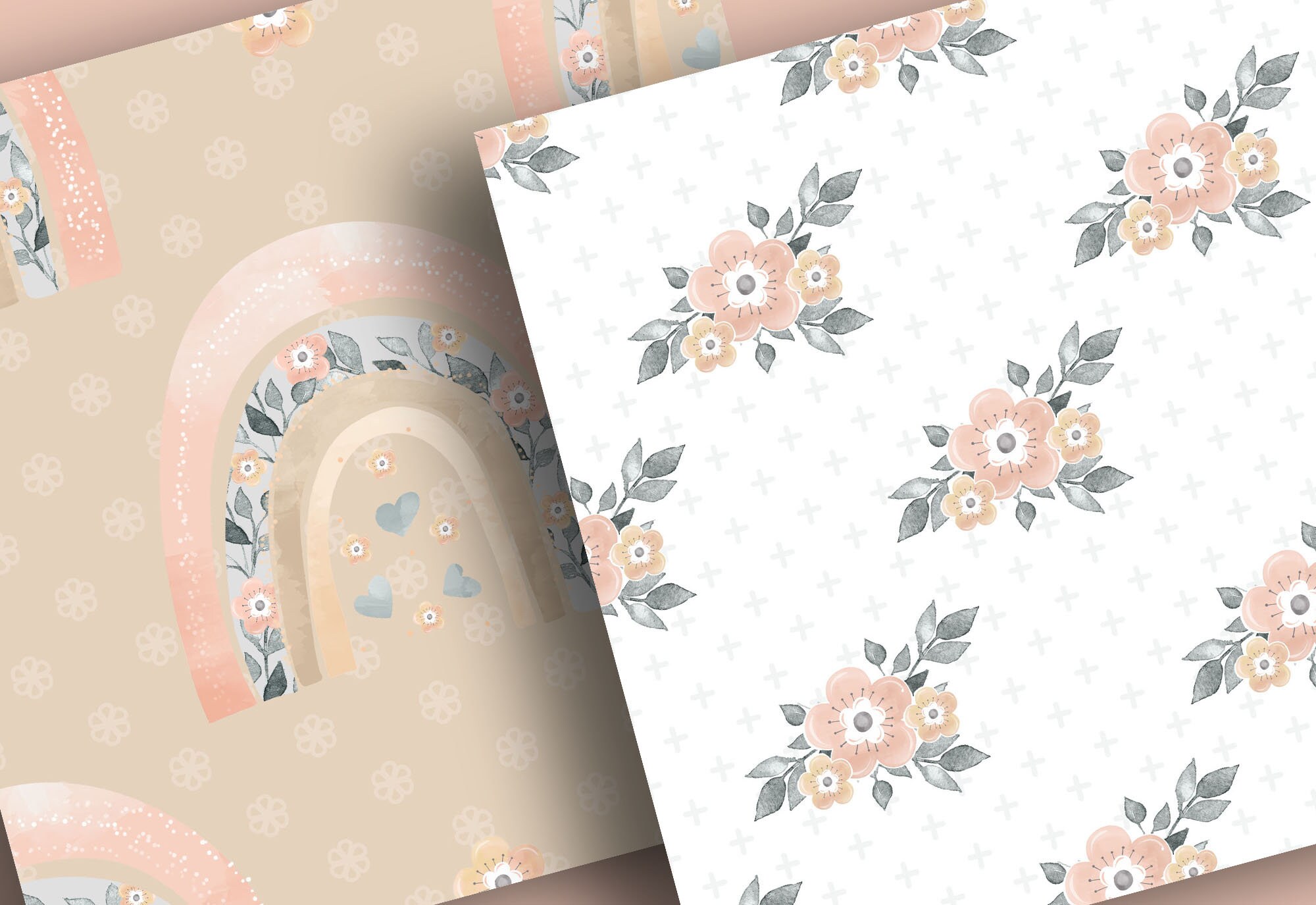 Watercolor Rainbow Digital Paper 12x12 Rainbows | Etsy