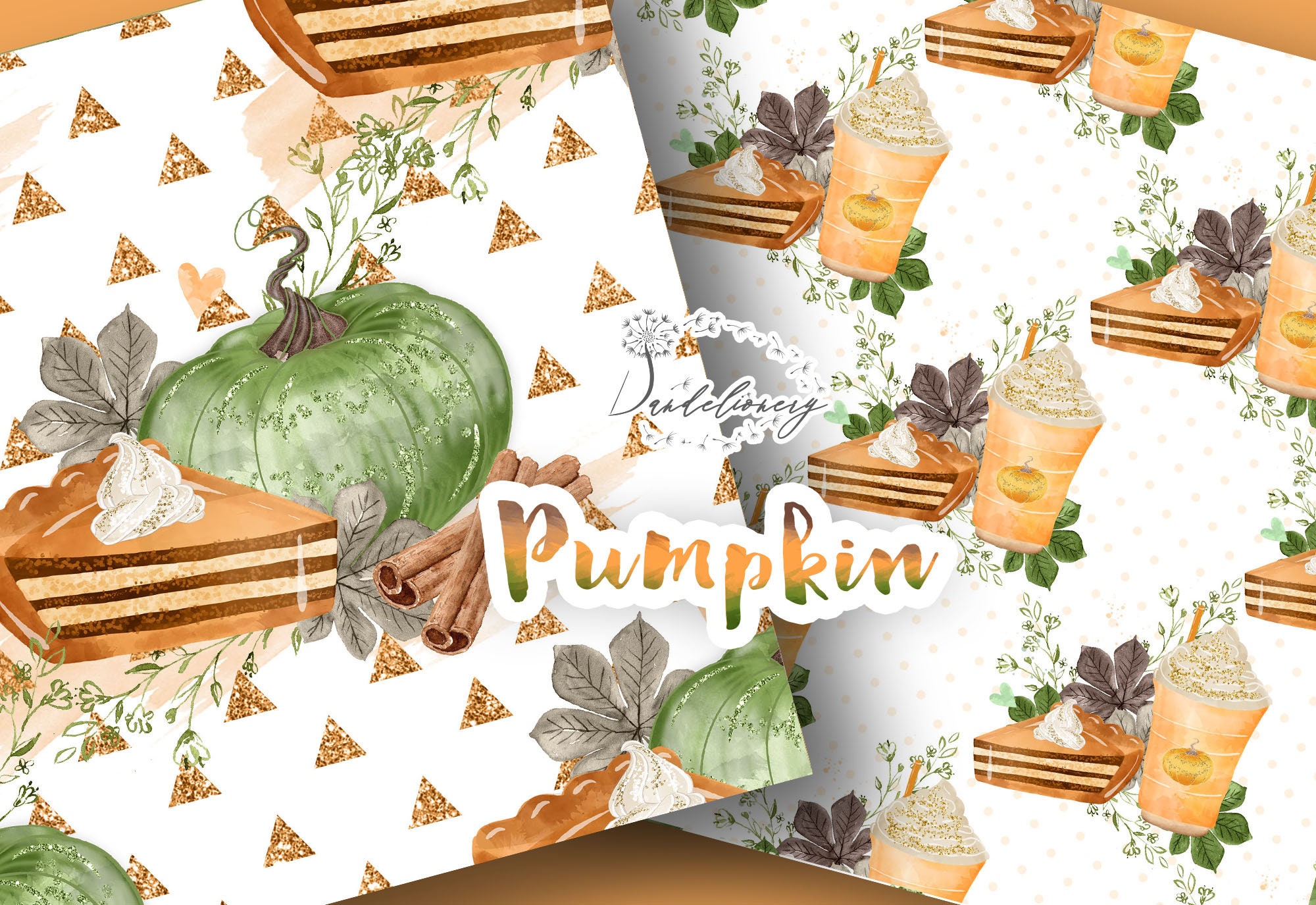 Fall Pumpkin V. Digital Paper Pack Thanksgiving Stickers - Etsy