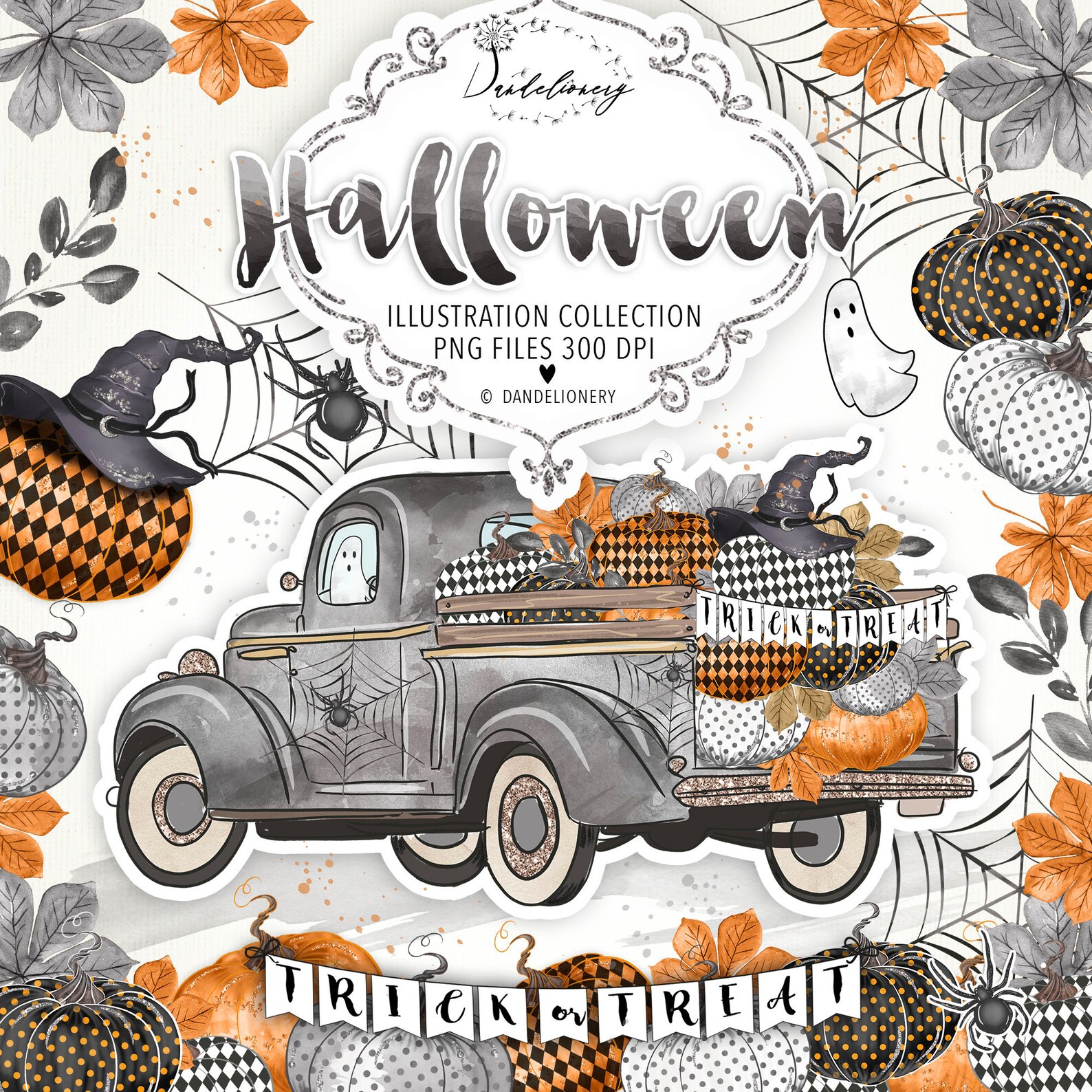 Happy Halloween Car Design Cute Halloween Clipart Halloween - Etsy