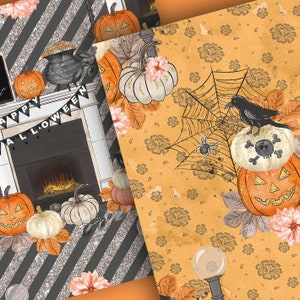 Happy Halloween Digital Paper Pack, Cute Halloween Pattern, Halloween ...