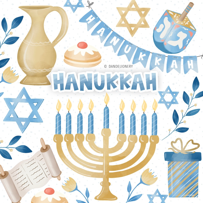 Watercolor Hanukkah - Etsy