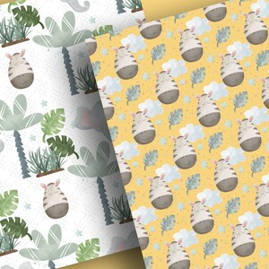 Safari Jungle BABY Digital Paper Pack, Baby Animals Clipart, Baby ...