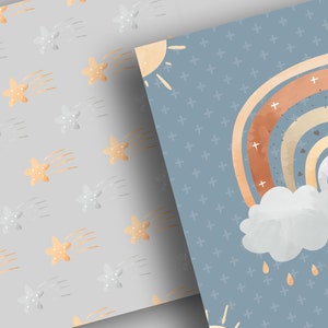 Watercolor Rainbow I. Digital Paper Pack., Rainbows Pattern, Baby ...