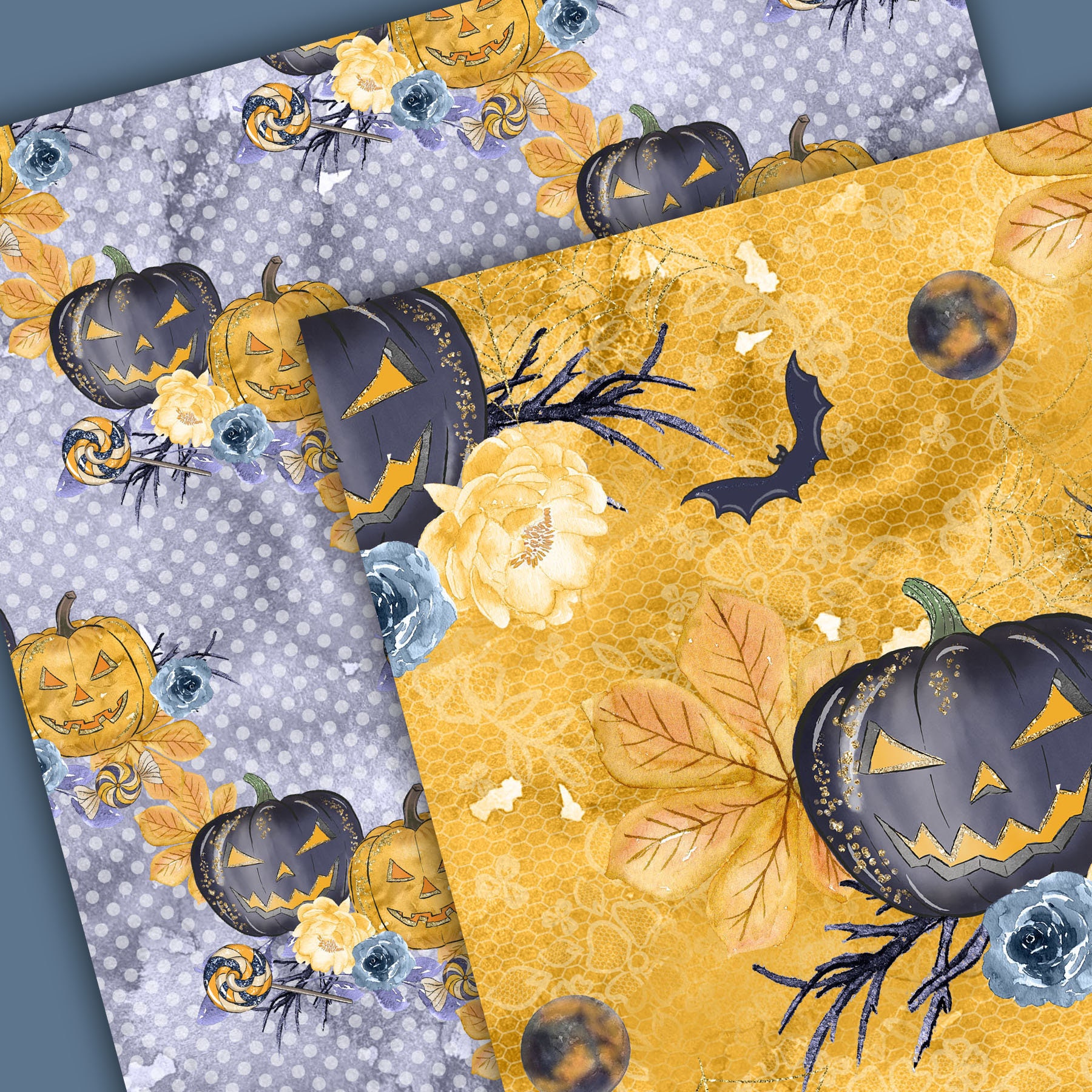 Cute Halloween Digital Paper Cute Halloween Clipart | Etsy