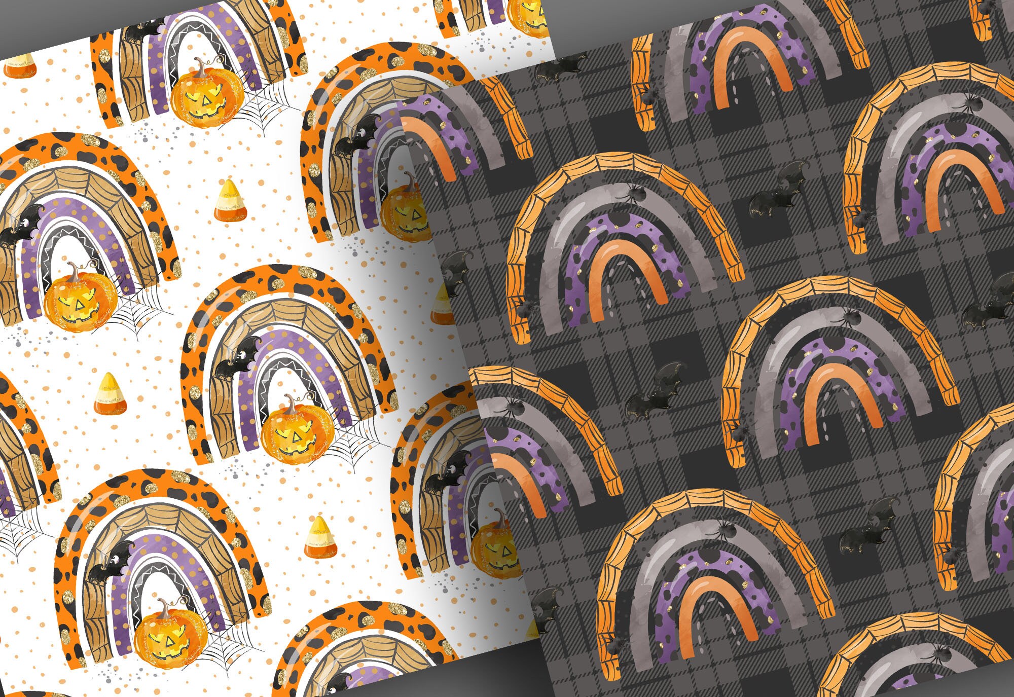 Papercraft Boo natural color spider digital paper pumpkin halloween ...