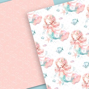 Watercolor Mermaid Dreams Digital Paper, Mermaid Pattern, Ocean Digital ...