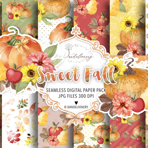 Pumpkin Latte Digital Paper Pack Thanksgiving Clipart Autumn - Etsy