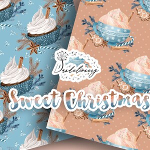 Sweet Christmas Digital Paper Pack, Christmas Clipart, Cute Gingerbread ...